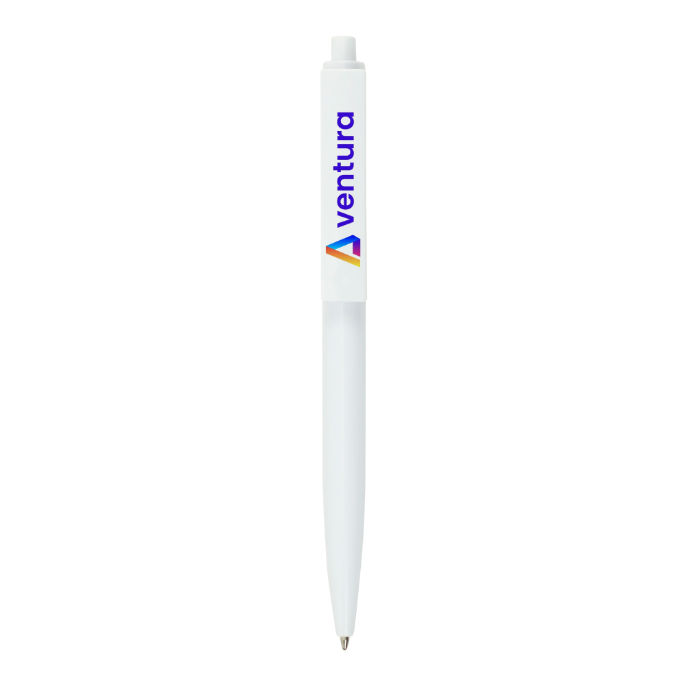 Plastic Pens White Color, Push Button, Wide Clip | Promotional Gifts ...